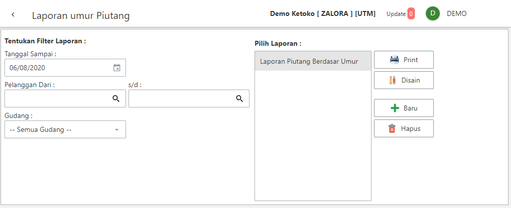 Laporan Umur Piutang