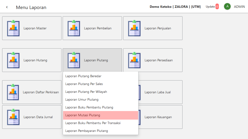 Laporan Mutasi Piutang