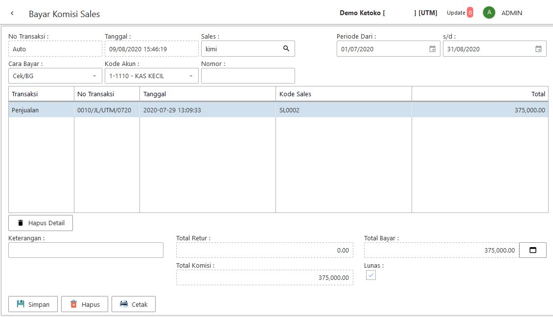 Daftar Pembayaran Sales